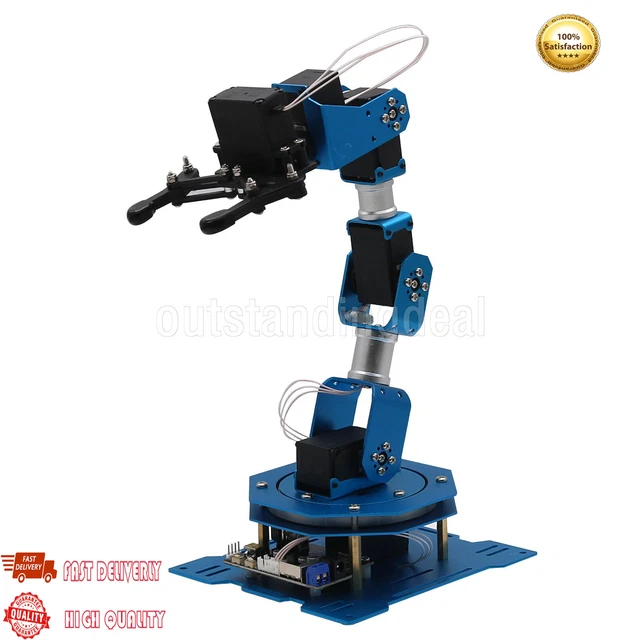 6DOF ROBOT ARM 6-Axis Aluminum Robotic Arm with Servos for Arduino Scratch os12 EUR 332,00 ...