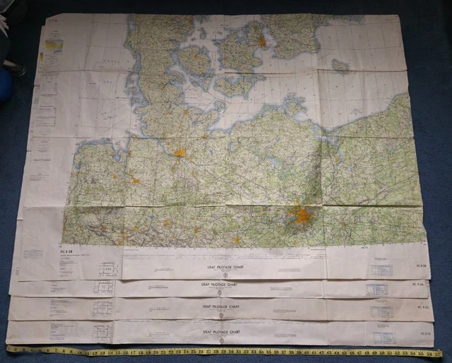 COLD WAR ERA USAF PILOTAGE CHART MAPS EUROPE 1960s x4 £11.12 - PicClick UK