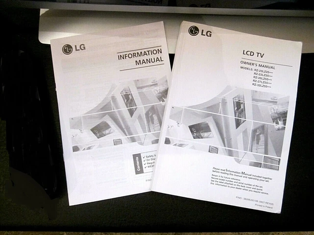 LG LCD TV Information Manual & Owners Manual Only (No Tv Included) £7. ...