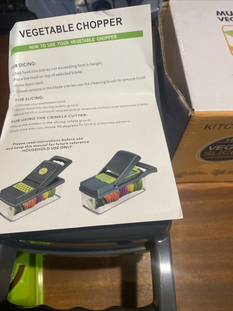 15-PIECE MULTIFUNCTIONAL VEGETABLE Slicer & Chopper Set BPA-Free ...