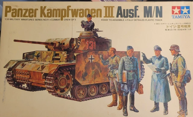 VINTAGE TAMIYA PANZER Kampfwagen III Ausf. M/N Model Tank Kit No. 11 £ ...