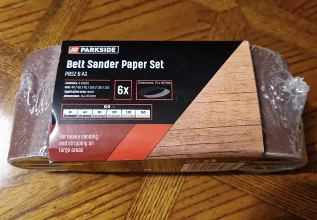 PARKSIDE BELT SANDER Paper Set - 6 Sheets - 75x457 £10.99 - PicClick UK