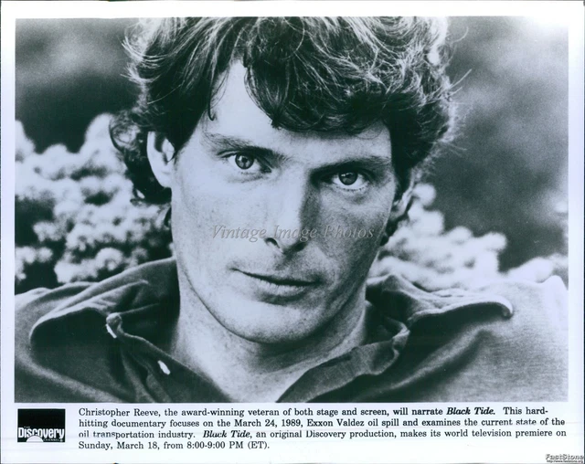 VINTAGE ACTOR CHRISTOPHER Reeve Narrates Documentary Black Tide Tv 8X10 ...
