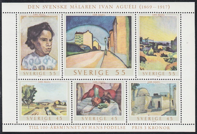 SUÈDE SWEDEN HB 1 1969 Peintre Ivan Agueli Ses Œuvres MNH EUR 2,38 ...