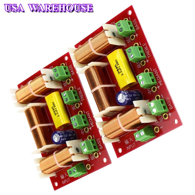 TREBLE + MIDRANGE + Dual Bass Speaker Crossover Audio 4-Way Crossover ...