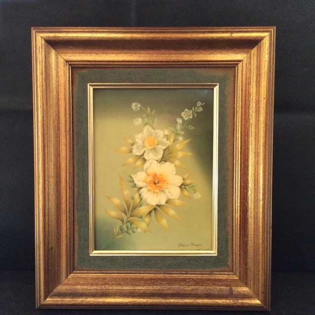 TABLEAU TOLE EMAILLE decor floral signer Elena Olivera style Helca EUR ...