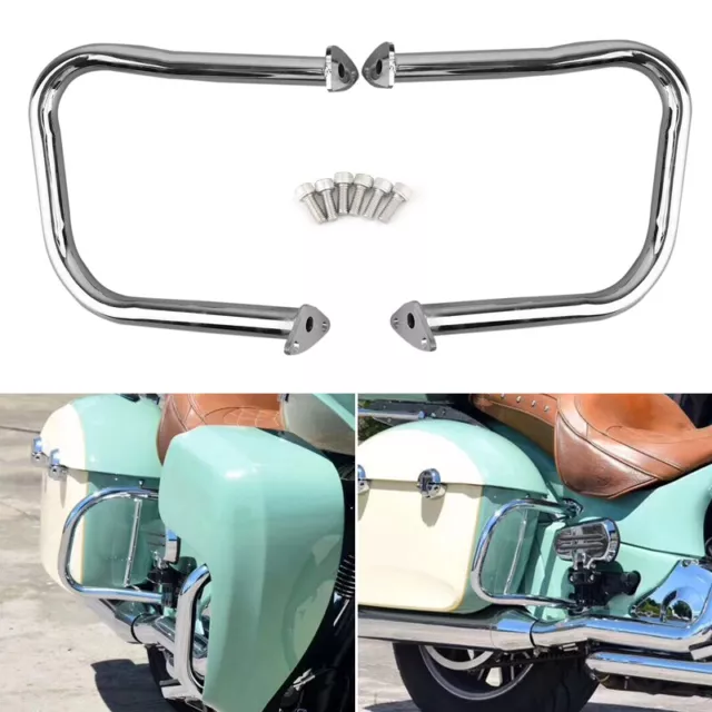 CHROME REAR HIGHWAY Crash Bars Guard Fits Indian Chieftain Roadmaster ...