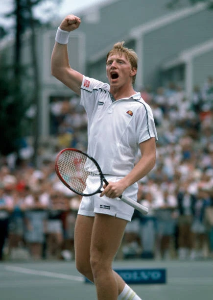 BORIS BECKER OF West Germany in action during the Volvo Internati - Old ...