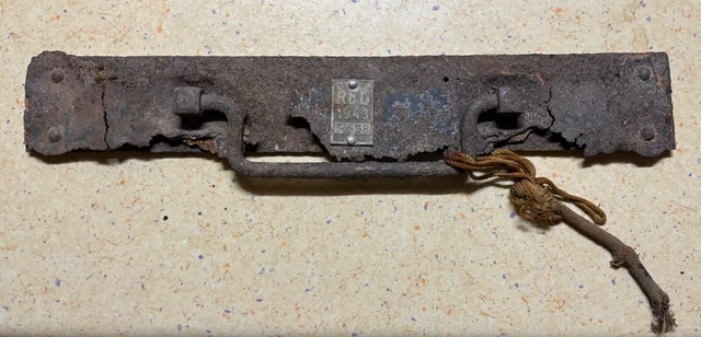 WW2 WWII GERMAN Wehrmacht steel radio box part. Dated 1943. Relic £18. ...