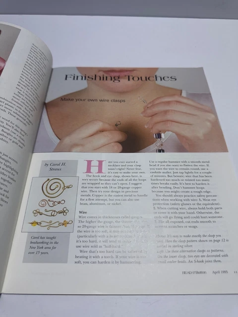 BEAD & BUTTON Magazine Number 8 April 1995 Jewelry Making Projects Tips ...