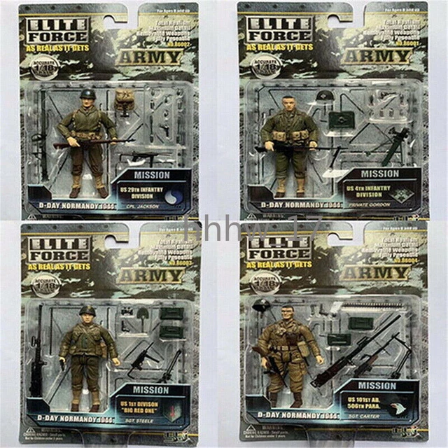 ELITE FORCE 1:18 WWII US Army D-Day Normandy 1944 Infantry Divison 4pc ...