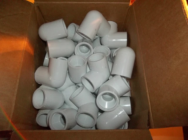 LASCO SCH 40 D2466 PVC 1" Elbow - 50 Elbows Total Brand New Full Box ...