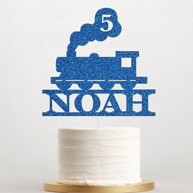 PERSONALISED TRAIN CAKE Topper Custom Steam Tank Engine Kids Birthday ...
