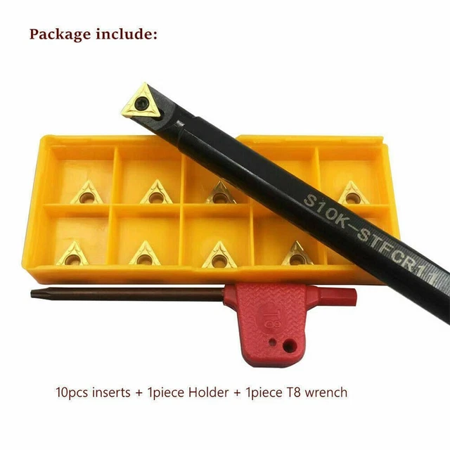 KIT COMPLET D'OUTILS de tour avec barre d'alésage S10K STFCR11 et lames en carb EUR 15,61 ...