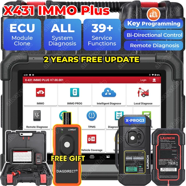 2024 LAUNCH X431 IMMO PLUS Key Programming Tool Full System Diagnostic ...