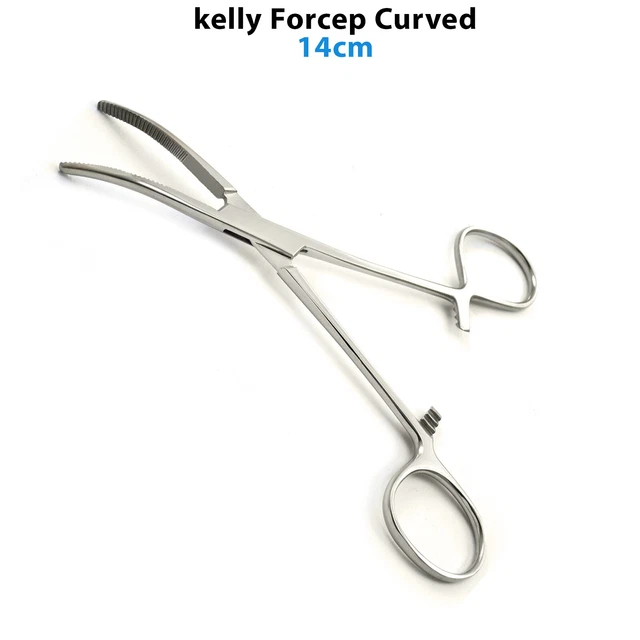KELLY FORCEPS LOCKING Hemostat Forceps Dental Surgical Curved ...