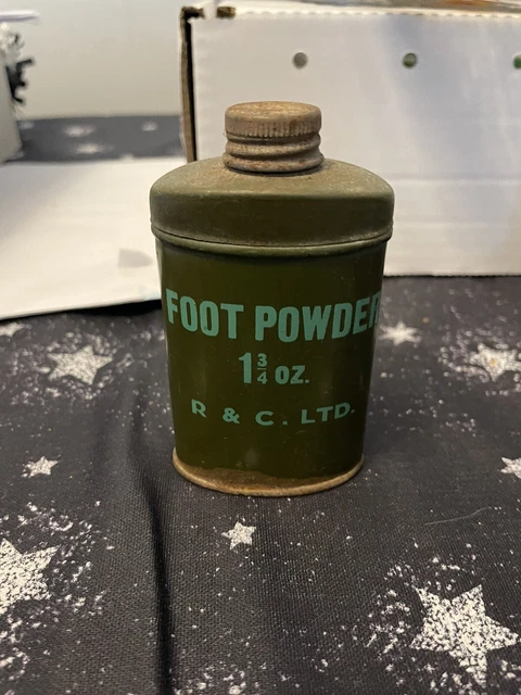 ORIGINAL WW2 BRITISH Army Issue Khaki Soldier 1 3/4 oz Foot Powder C.(E ...