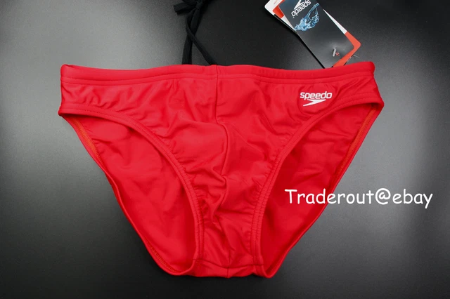Speedo Men Red Solar Swim Brief Bikini Swimwear Size 30 32 34 36 38 45