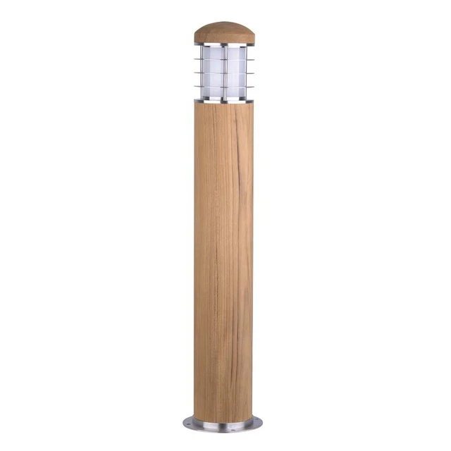 LAMPE LAMPADAIRE SUR Mât Borne Lumineuse Teakholz-Optik Aluminium ...
