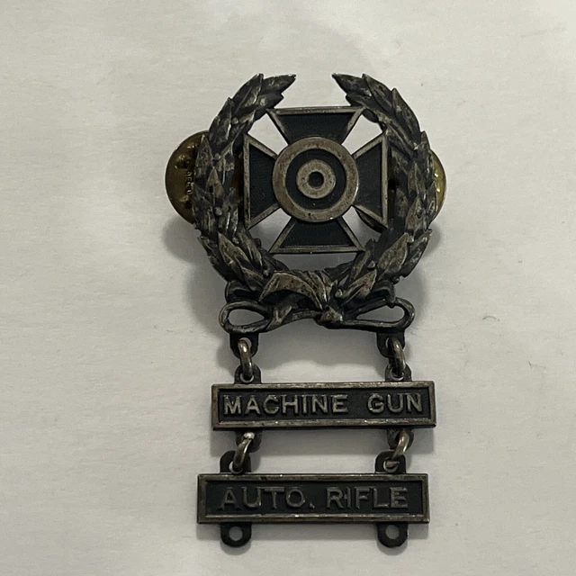 VINTAGE WWII 925 US Army Sharp Shooters Badge/Pin Auto Rifle Machine ...