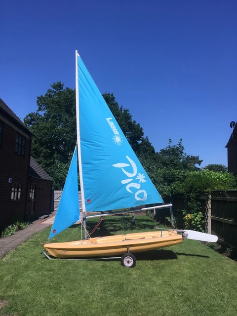 LASER PICO SAILING dinghy with launching trolley & cover £625.00 ...