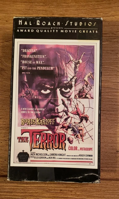 THE TERROR 1963 Horror Movie VHS Tape Boris Karloff Jack Nicholson Pre ...