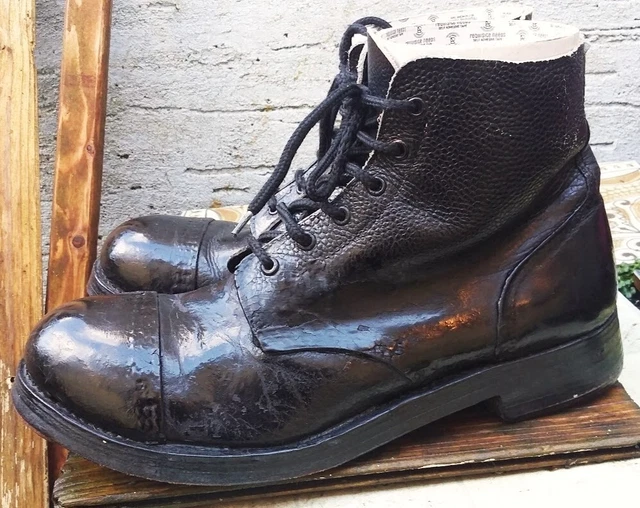 GENUINE BRITISH MILITARY Issue Leather Ammo Parade BOOTS Size 9 M ...