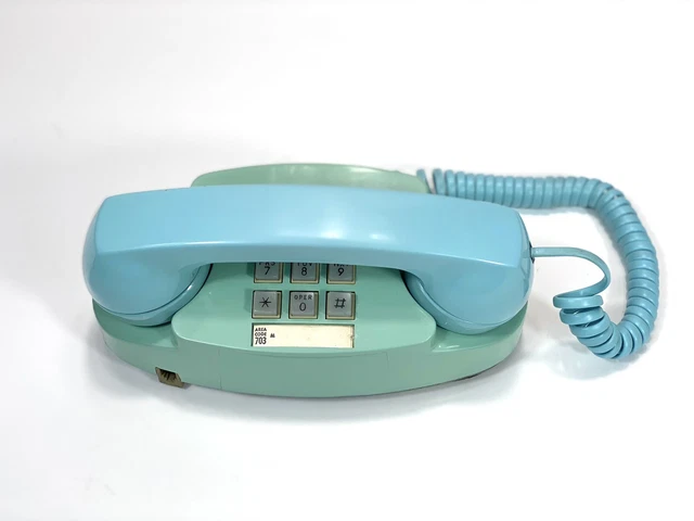 VTG 1970S WESTERN ELECTRIC 2702 BM AQUA BLUE Princess Lighted Touch ...