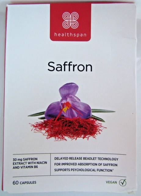 HEALTHSPAN SAFFRON 30MG, *53 Capsules. Supports Psychological Function ...