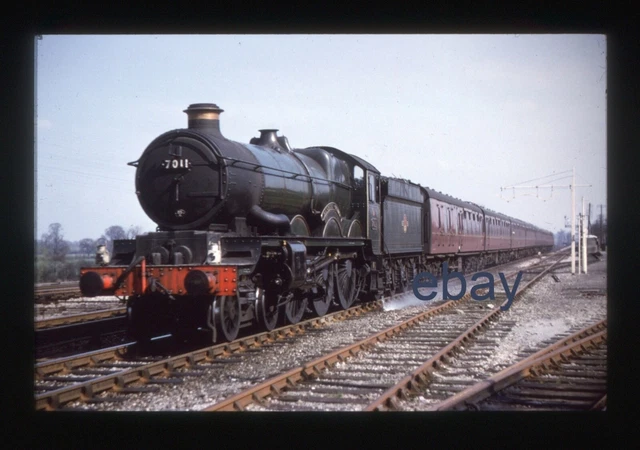 KRP 35MM SLIDE - ex GWR Castle Class 7011 passes Tilehurst yard w/ down ...