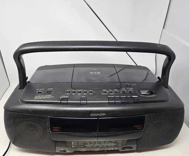 SHARP WQ-CH400 BOOMBOX Ghetto Blaster, 5-CD Changer Cassette Tape Radio ...