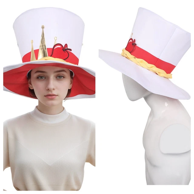 ANIME HAZBIN HOTEL Lucifer Hats Lucifer Morningstar Wide Brimmed White ...