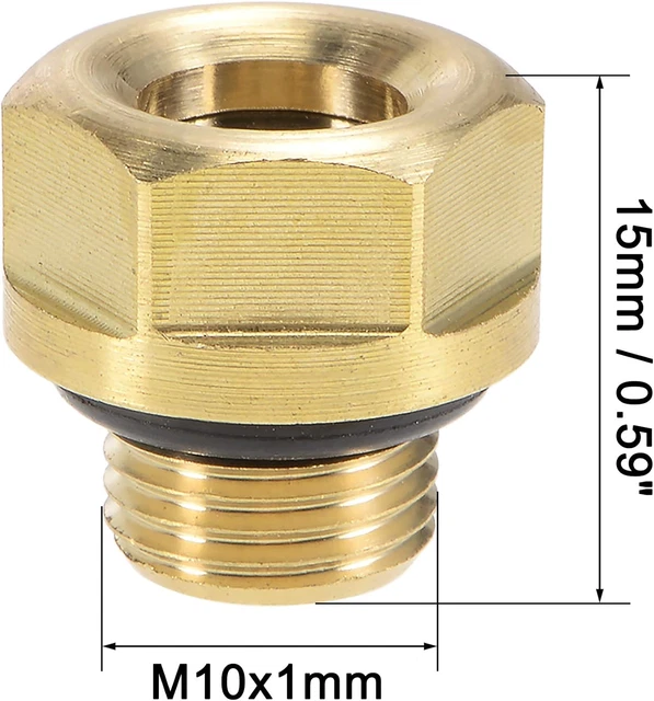 OIL LIQUID LEVEL Gauge Sight Glass M10X1Mm Male Threaded Brass Air ...