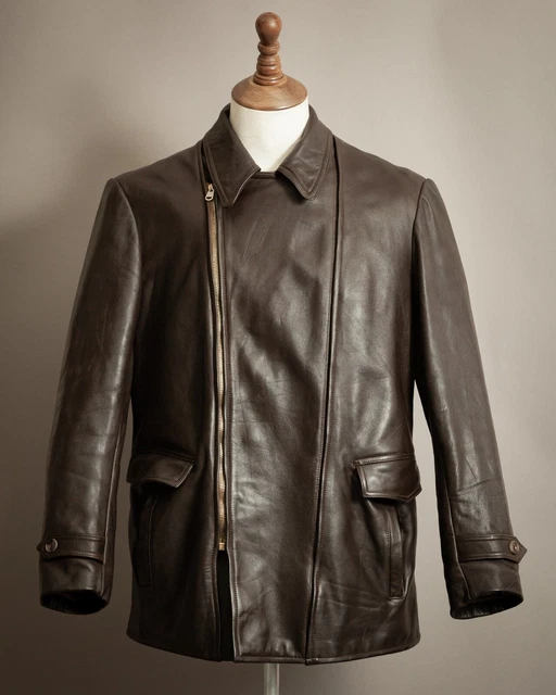 VINTAGE 1940S GERMAN Motorcycle Jacket Horsehide Leather Dispatch Rider ...