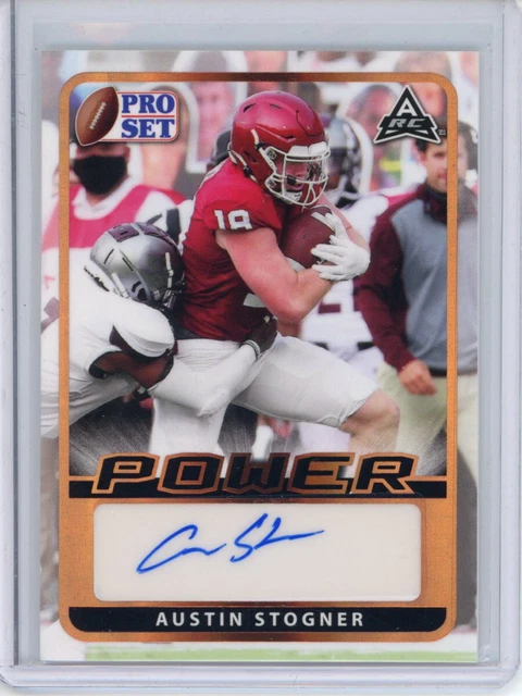 AUSTIN STOGNER 2021 Leaf Pro Set Football AUTO Autographe RC #BA-AS1 ...