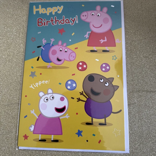 CARTE DE VŒUX joyeux anniversaire Peppa Pig EUR 3,32 - PicClick FR