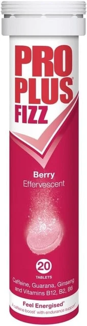 PRO PLUS FIZZ - 20 Effervescent Berry Flavour Tablets - Caffeine ...