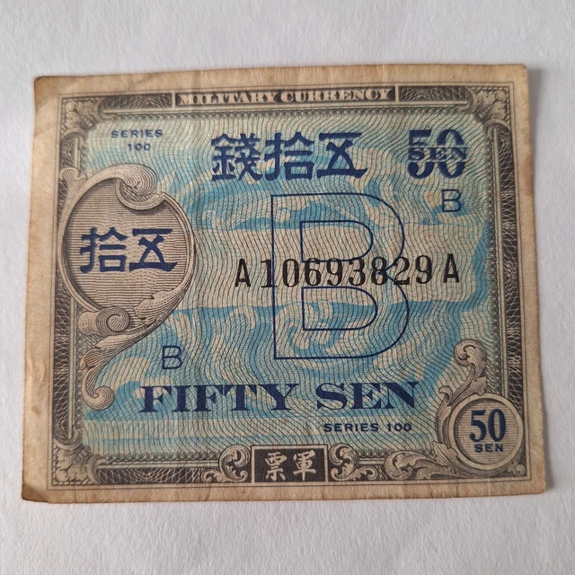WW2 MILITARY CURRENCY Fifty Sen SERIES 100 WWII £8.00 - PicClick UK