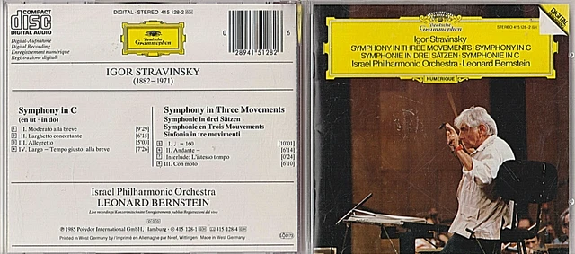 CD STRAVINSKY SYMPHONY Three Movements Symphony In C Bernstein Made In ...