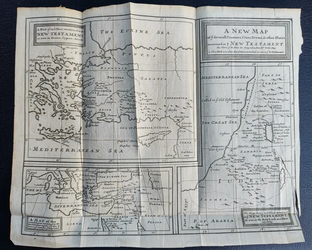 ORIGINAL 18TH CENTURY British Bible Map of the Levant - Greece ...
