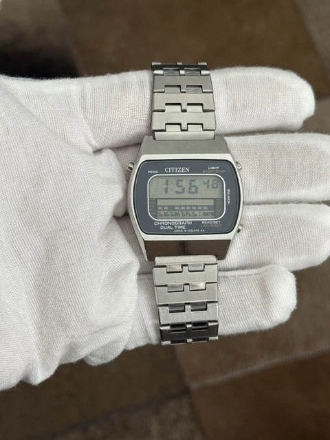 RARE VINTAGE CITIZEN Chronograph Dual Time Men’s Digital Sports Watch ...