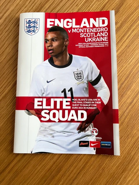 ENGLAND MEN’S NATIONAL Team Football Programme Under 19s Squad 2014 ...