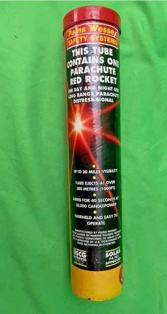 PAINS-WESSEX WEST MARINE Parachute Red Signal Boat Ship Sea Rescue $34. ...