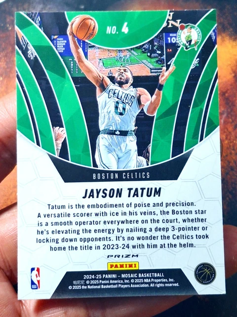 2024-25 MOSAIC ELEVATE Green #4 Jayson Tatum Boston Celtics Color Match ...