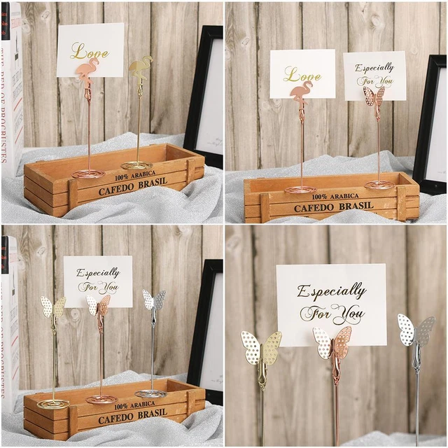 CLAMP WEDDING SUPPLIES Butterfly Shape Clamps Stand Photos Clips Place ...