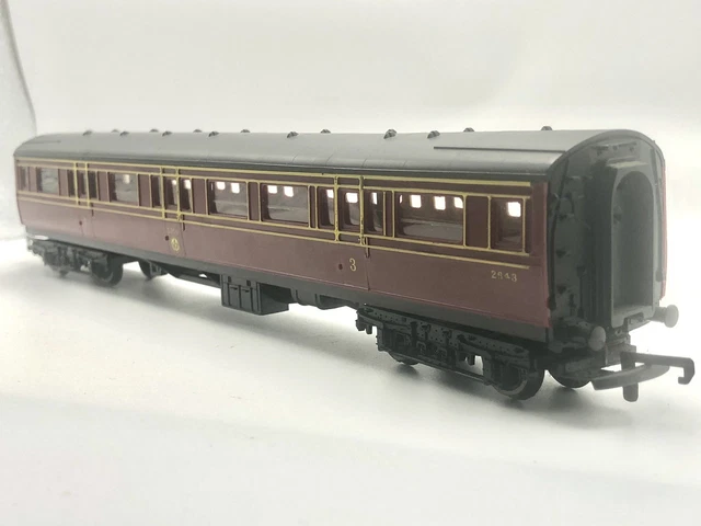 TRIANG R747 COMPOSITE Coach 1st / 3rd LMS Maroon 2643 - OO Gauge VGC £6 ...