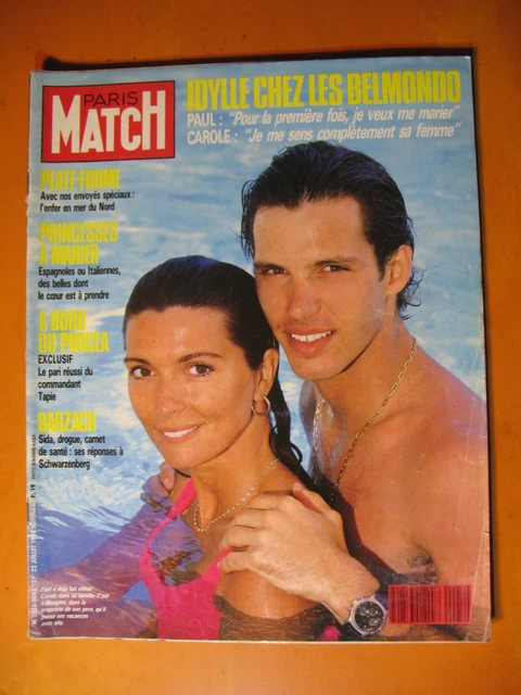 PARIS MATCH N° 2043 du 22/07/1988- Paul Belmondo et Carole. Plate-forme ...