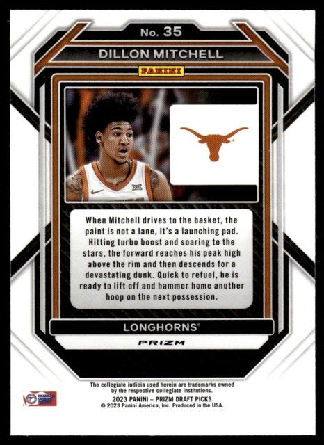 DILLON MITCHELL 2023-24 Basketball #35 Texas Longhorns $3.60 - PicClick CA