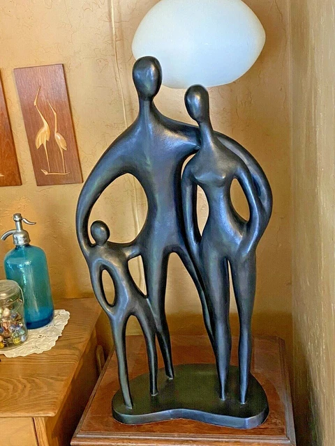 LARGE STATUE SCULPTURE Mid Century Modern Family of 3 Statue Austin ...