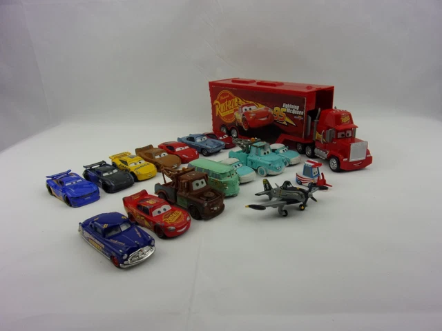 DISNEY PIXAR CARS Lightning McQueen Mack Truck Hauler Mattel Diecast ...